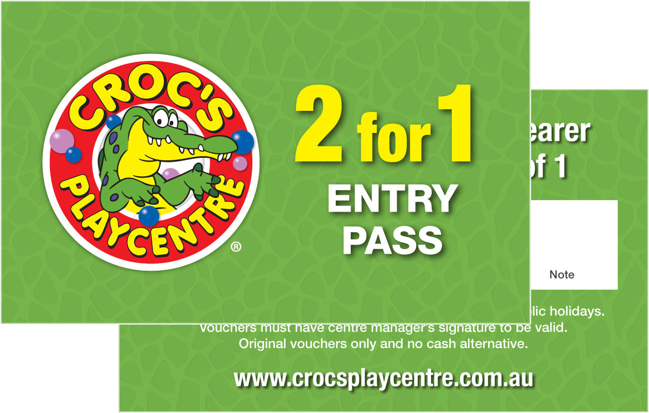 2 for 1 Entry Cards – Croc's Orders
